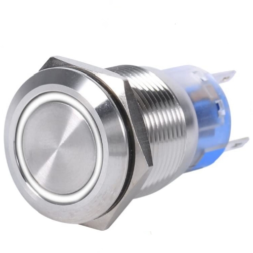 220V 16mm Metal Push Button Switch Latching Ring LED Green Color - SRK ...