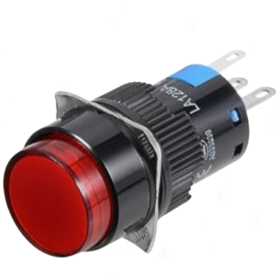 220V AC 16mm Plastic Push Button Switch Latching LED Red Color - SRK ...